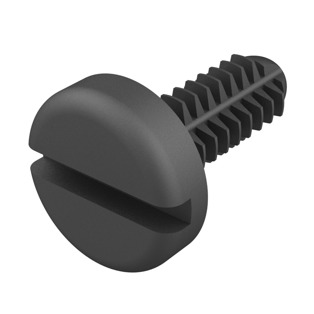 Spin clip unslotted knurled screw - ISC Plastic Parts